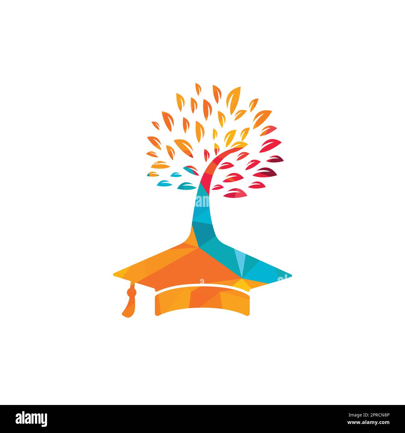 Creative modern nature Education logo design. Graduation cap and tree ...