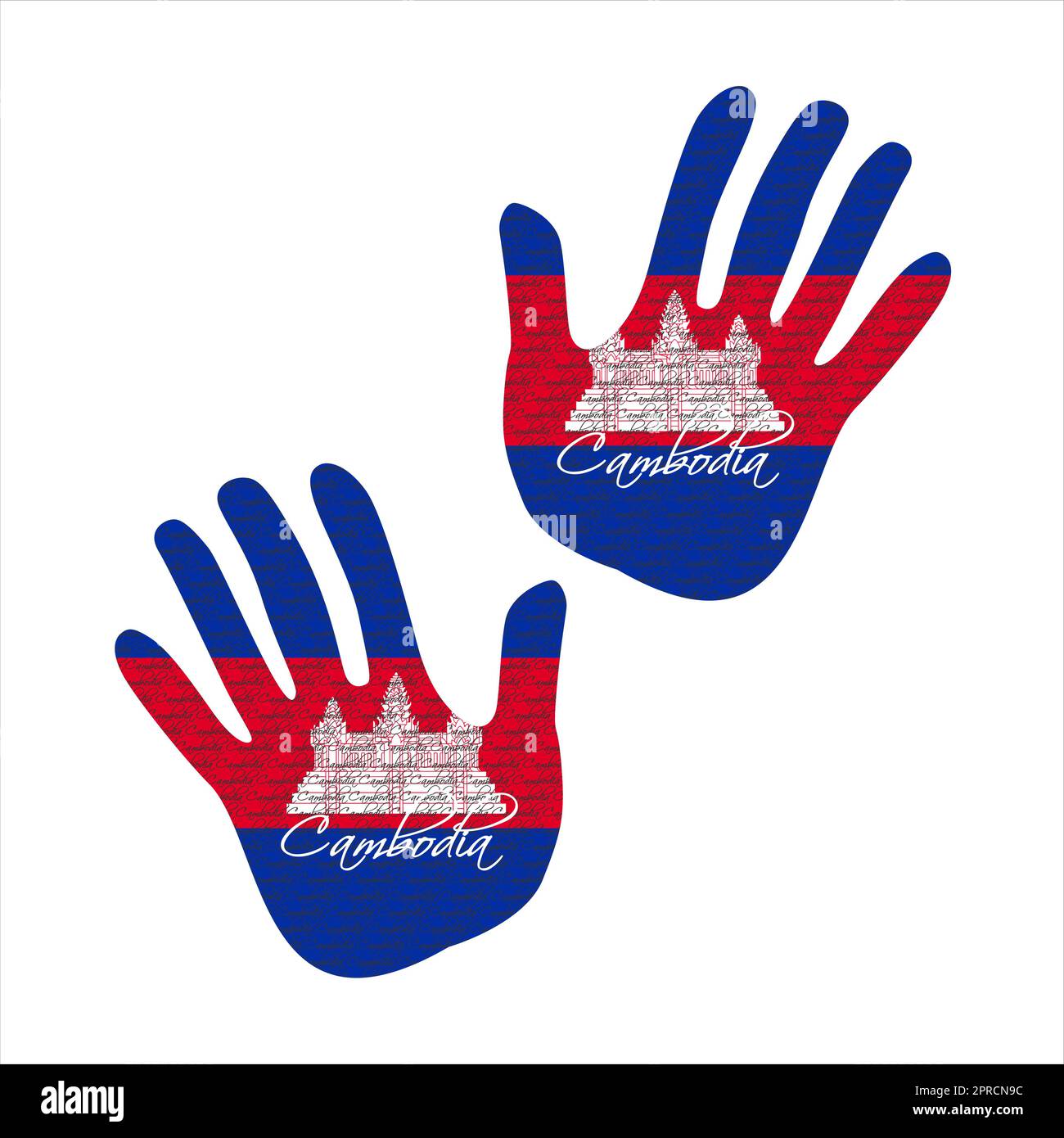 Hand drawn vector illustration with cambodia flag pattern great for ...