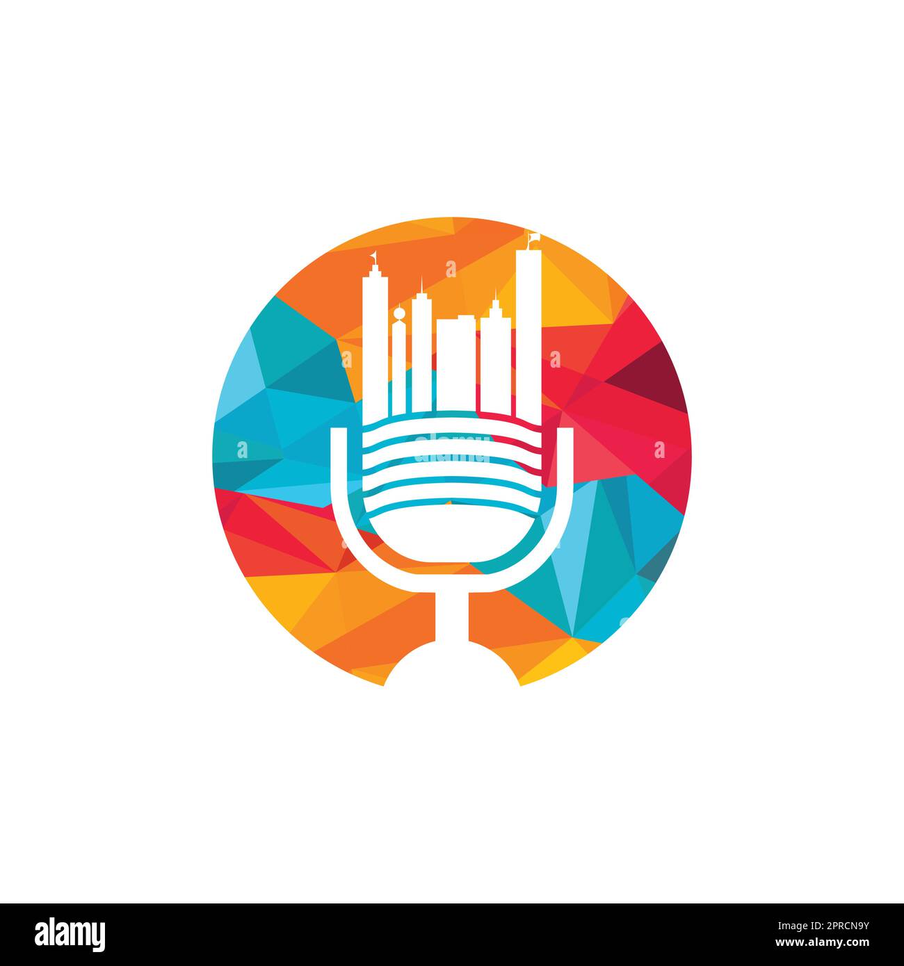 Urban podcast vector logo design template. Podcast city logo concept ...
