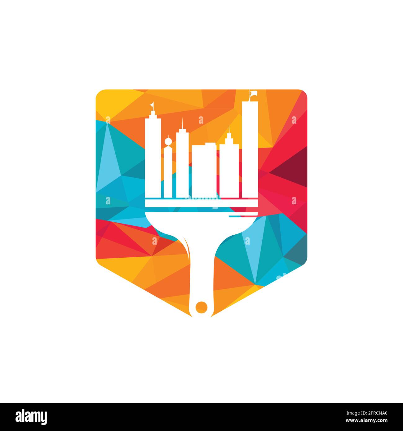 City paint brush vector logo design. Building renovation repair ...