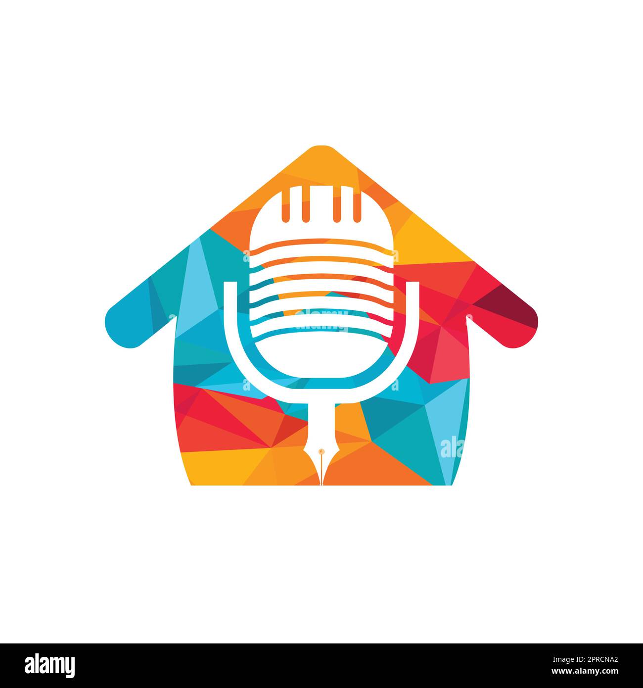 Pen microphone conference podcast radio logo design. Education podcast ...