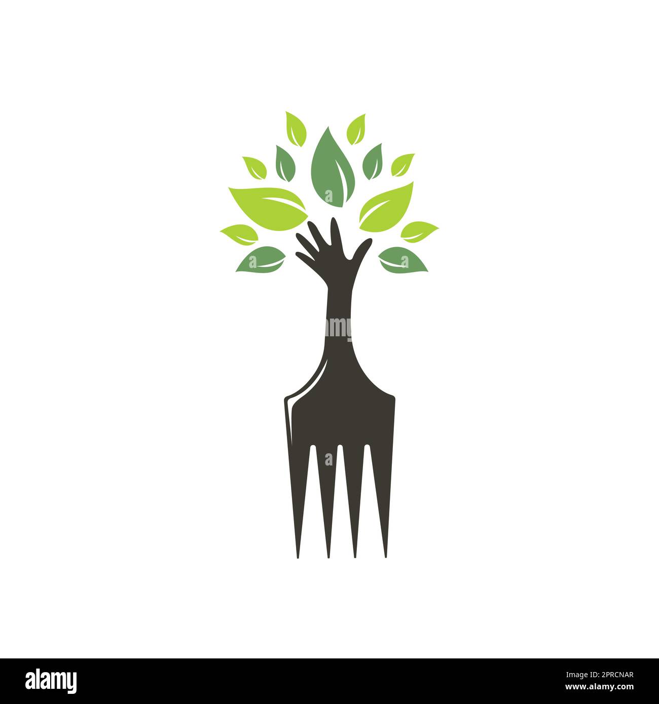 Fork hand tree vector logo design. Restaurant and farming logo concept ...