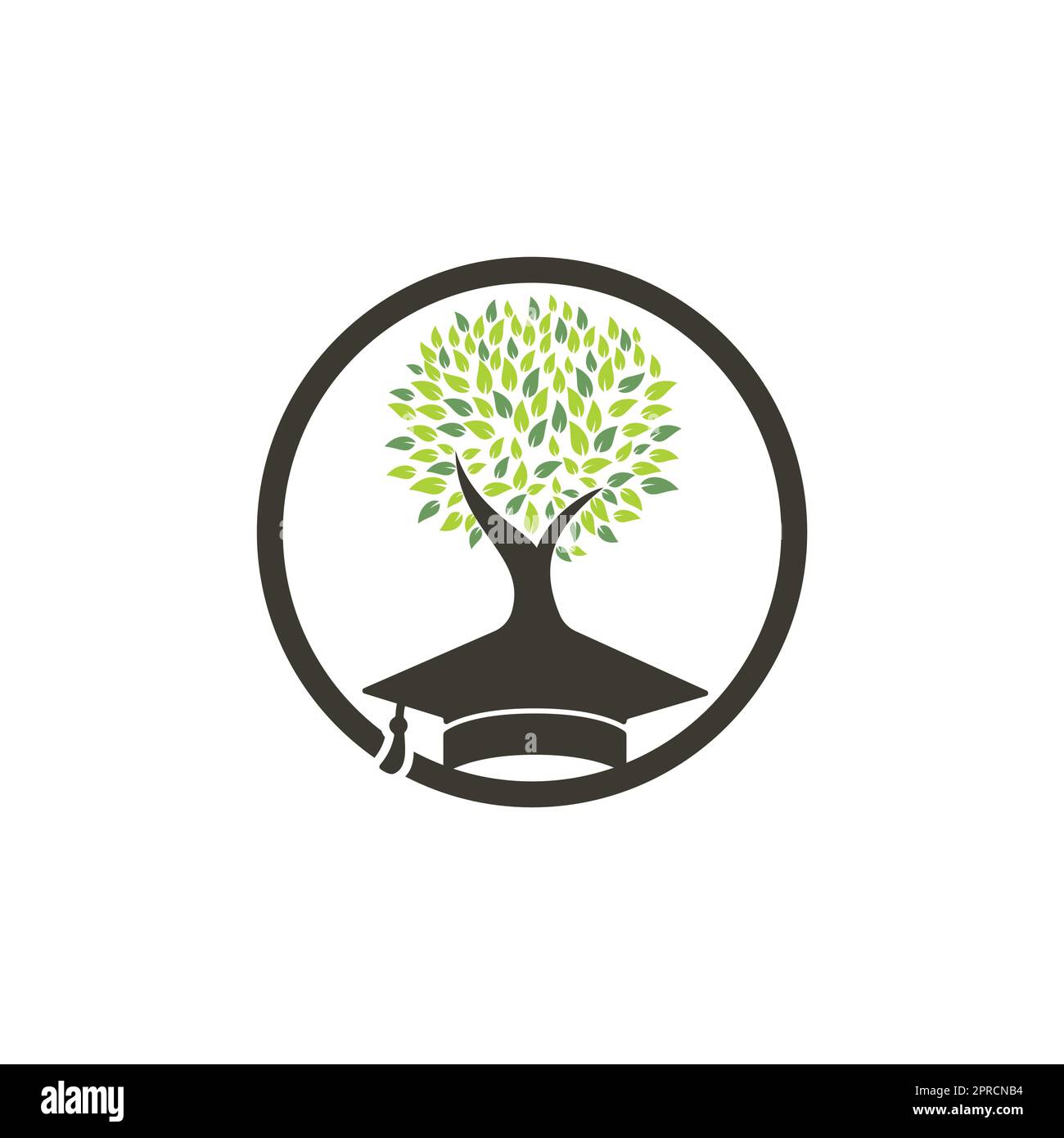 Creative modern nature Education logo design. Graduation cap and tree ...