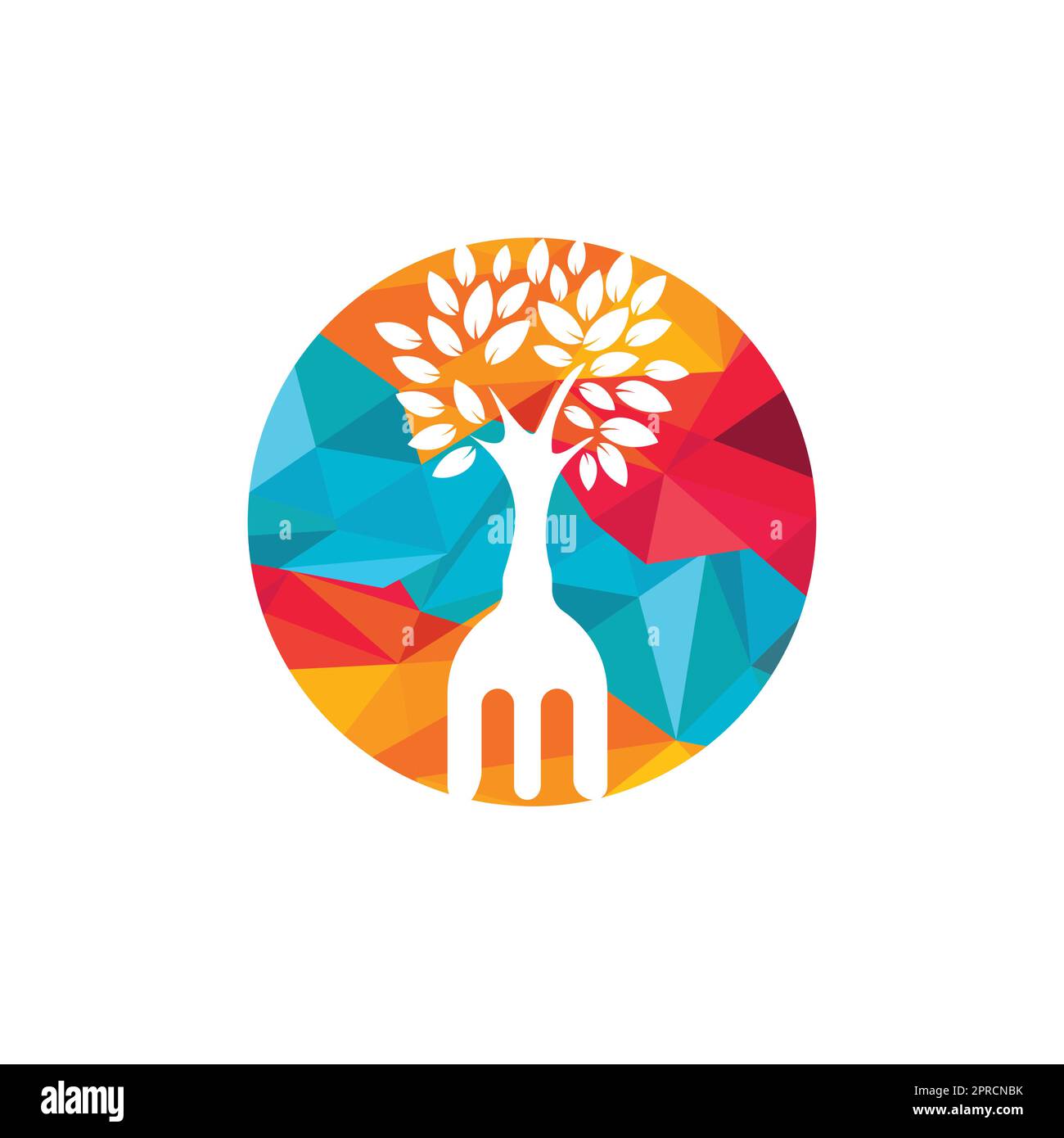 Fork tree vector logo design. Restaurant and farming logo concept Stock ...
