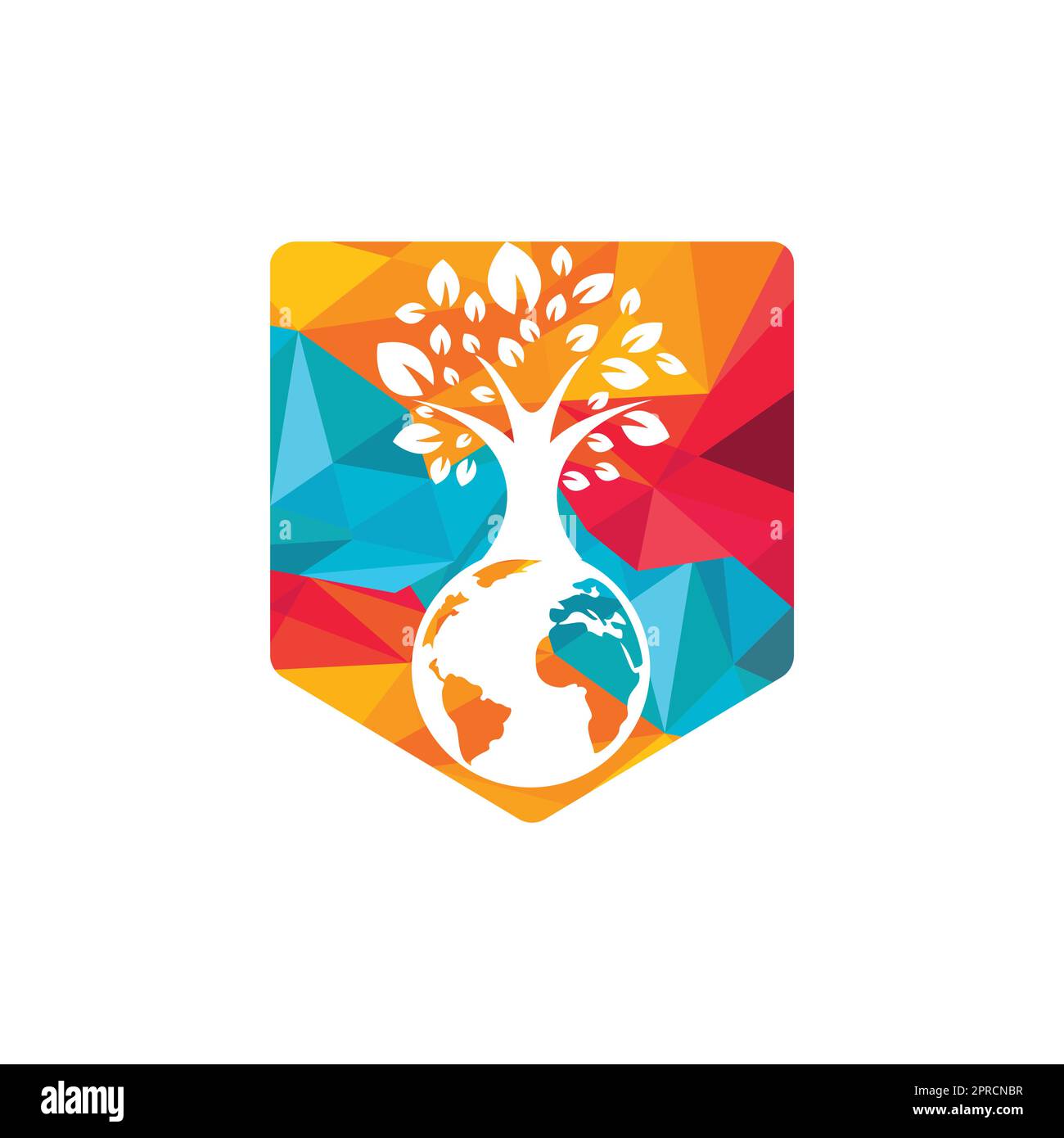 Globe tree vector logo design template. Planet and eco symbol or icon ...