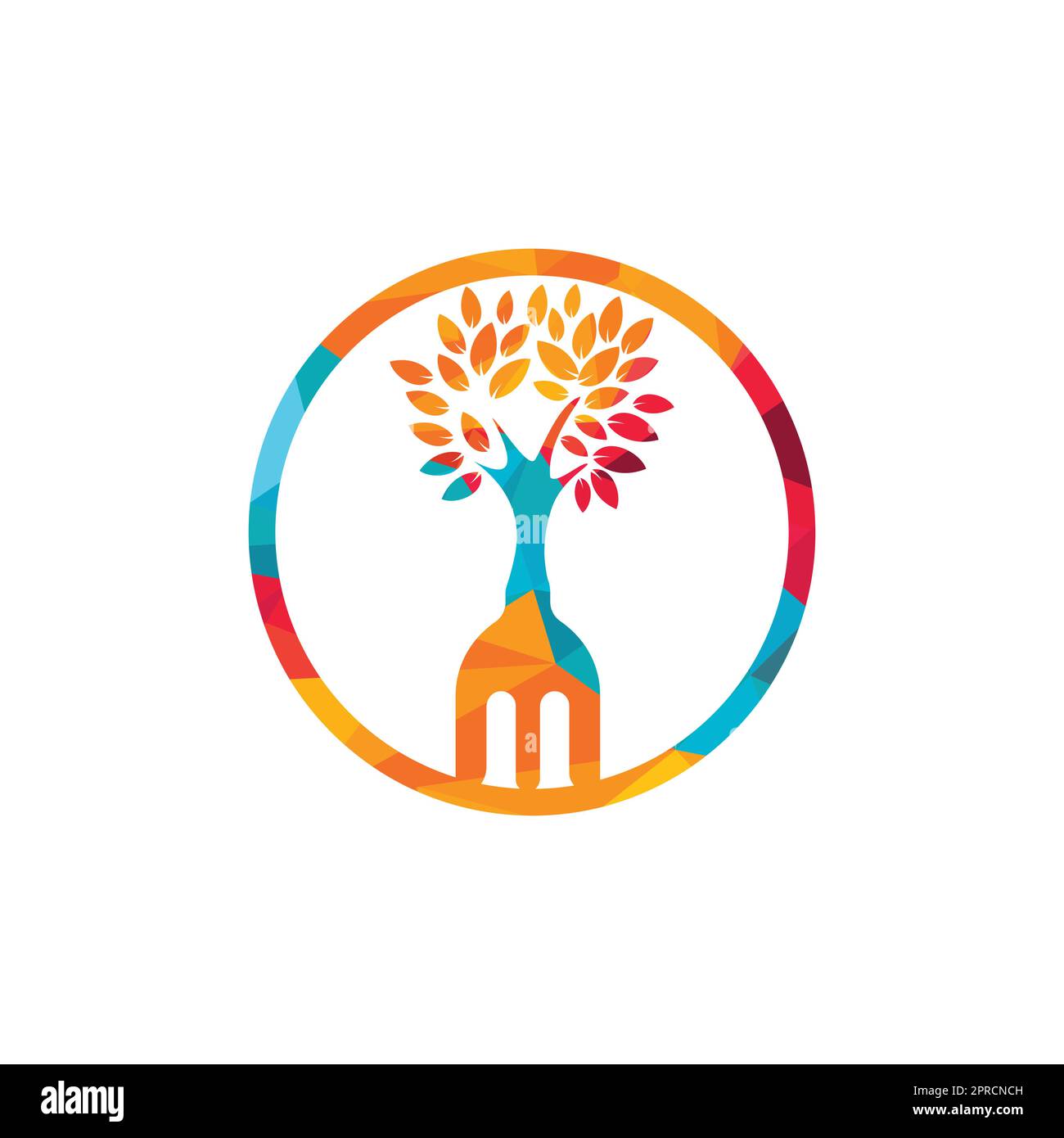 Fork tree vector logo design. Restaurant and farming logo concept Stock ...