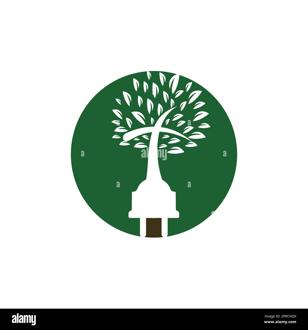 Tech church logo concept. Cord and church tree icon logo design Stock ...