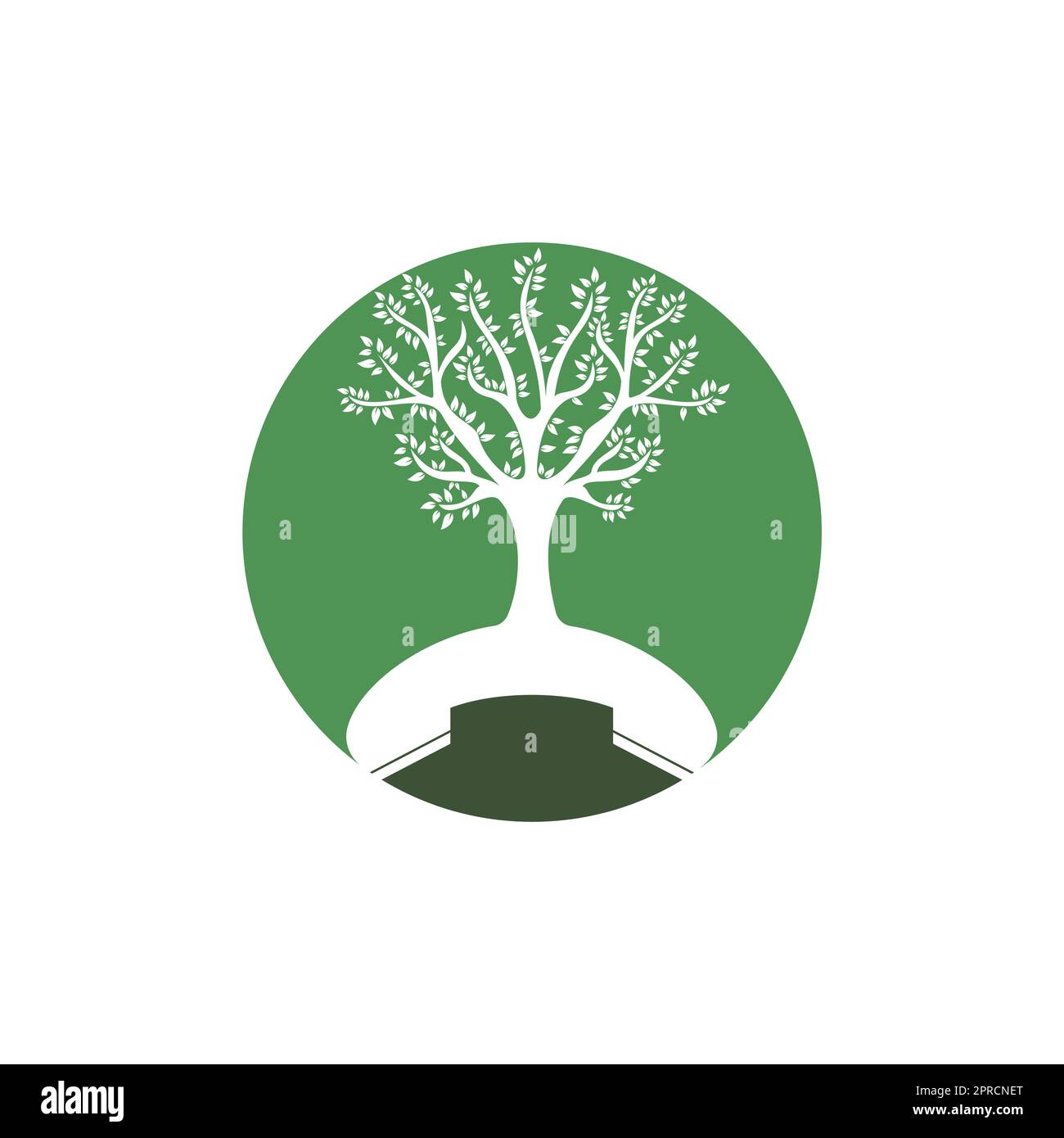 Nature call vector logo design. Handset tree icon design template Stock ...