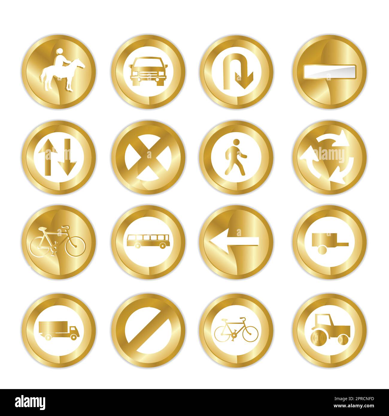 Gold traffic sign icons Stock Vector Image & Art - Alamy
