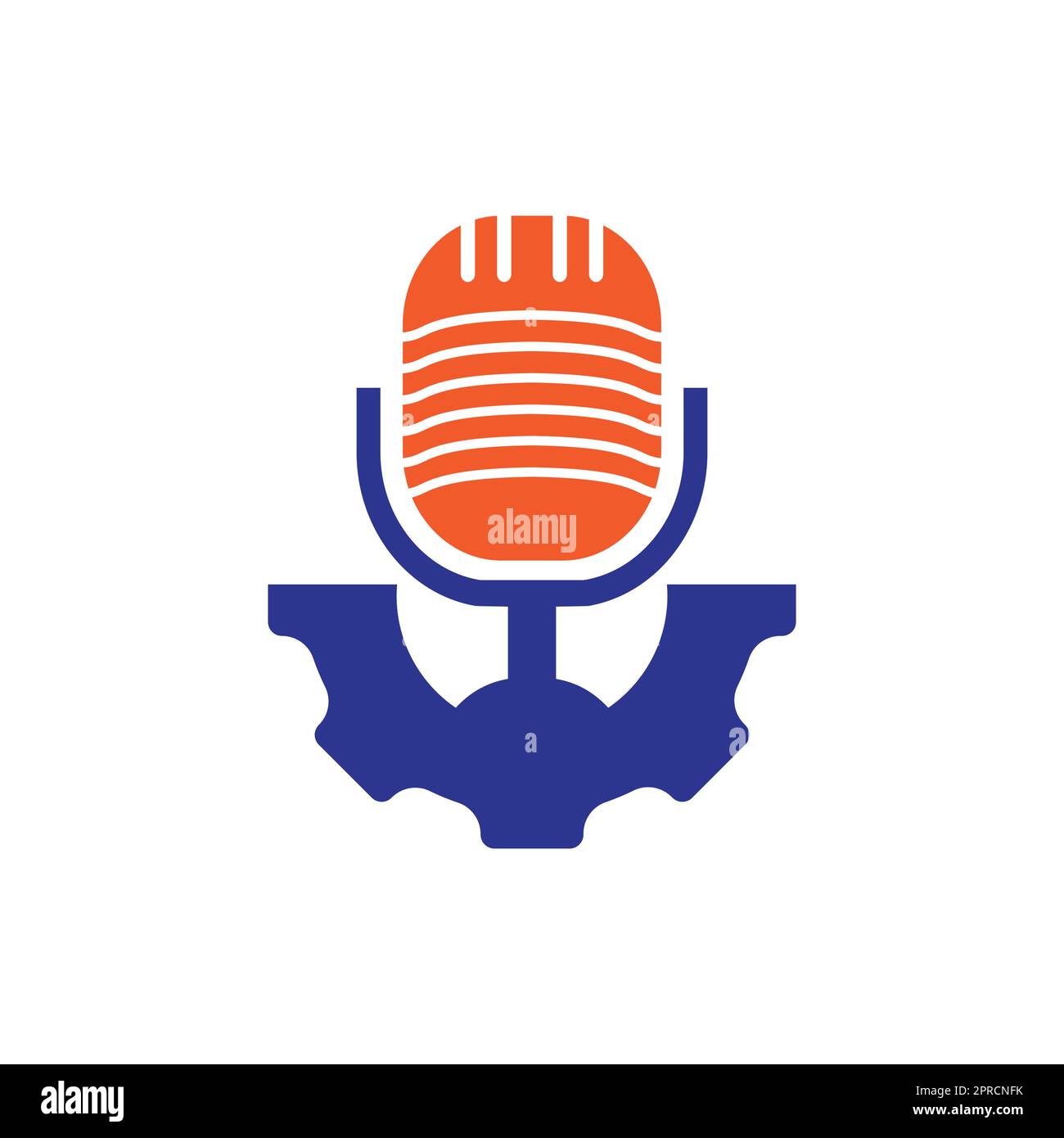 Gear podcast vector logo design template. Cog wheel and mic icon design ...