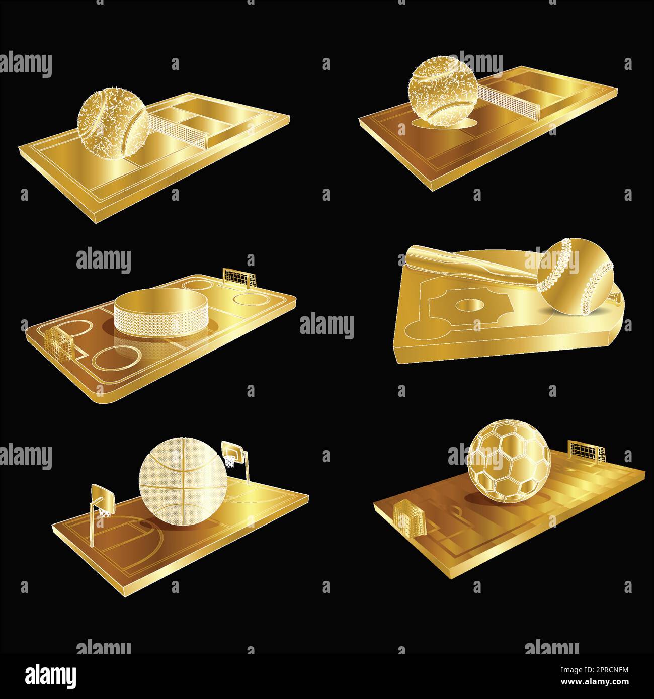 Gold sport fields icons Stock Vector Image & Art - Alamy