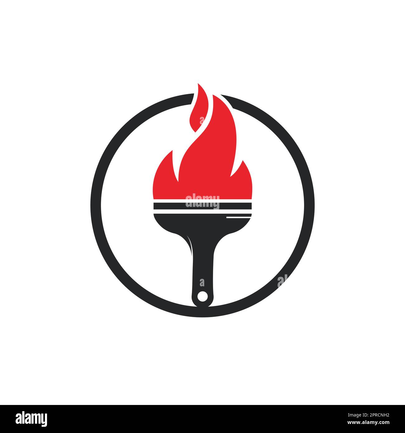 Fire brush vector logo design template. Home inspection and home ...