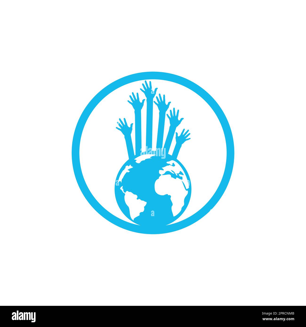 World hands vector logo design template. World support logo concept ...