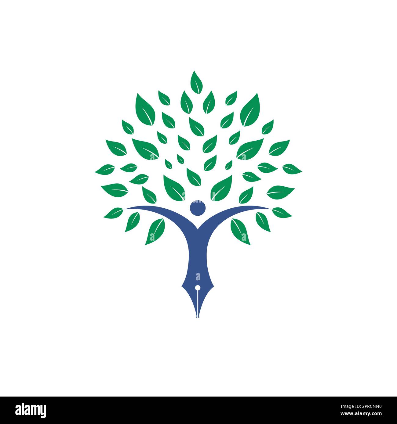 Education insurance and support logo concept. Pen and human tree icon ...