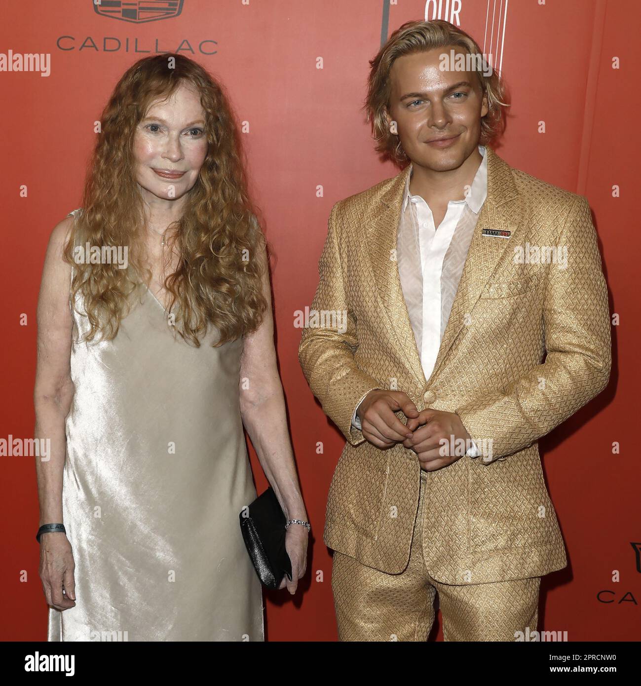 New York, United States. 26th Apr, 2023. Mia Farrow, left, and Ronan ...