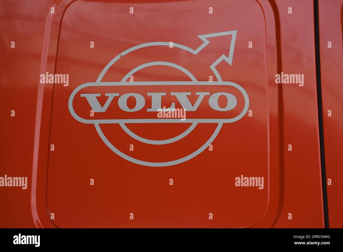 Cologne, Germany. 26th Apr, 2023. Logo, lettering of the Swedish truck ...