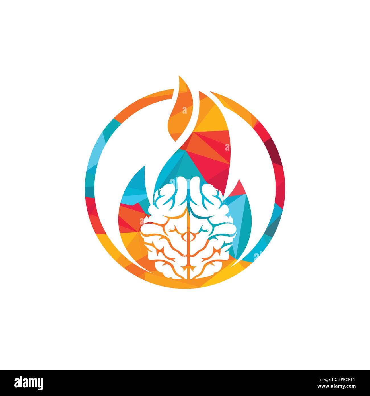 Fire brain vector logo design template Stock Vector Image & Art - Alamy
