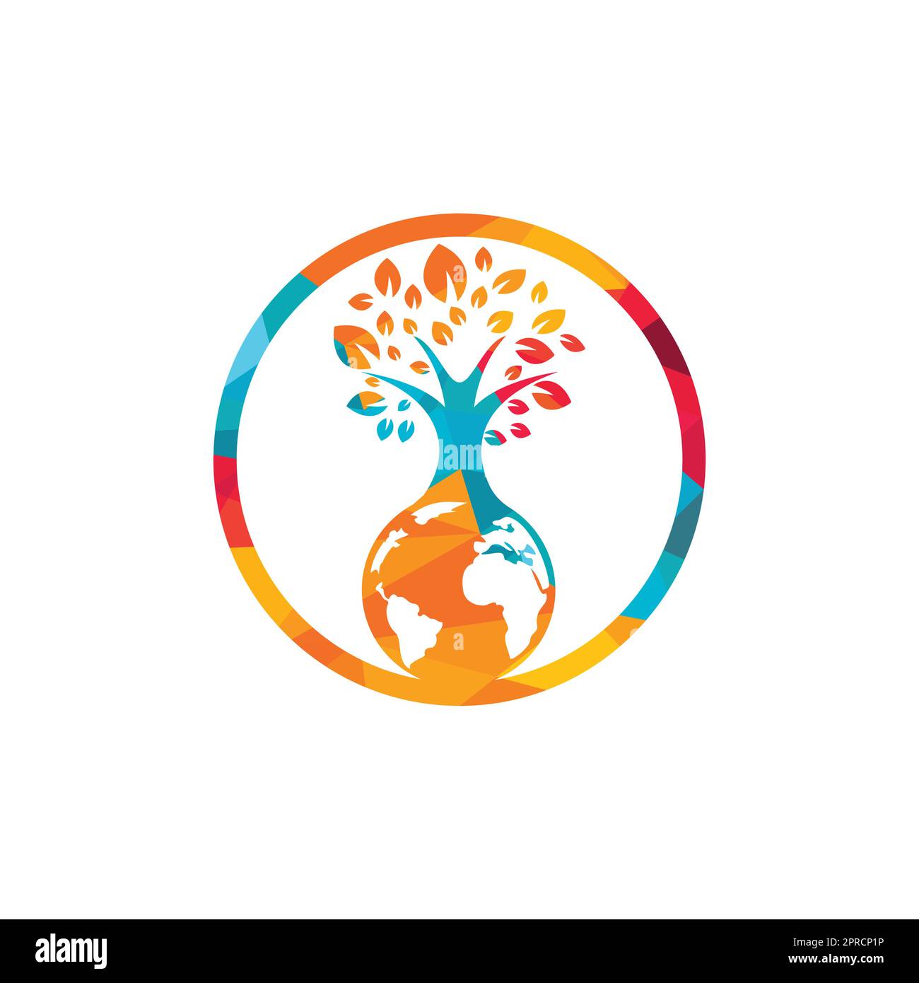 Globe tree vector logo design template. Planet and eco symbol or icon ...