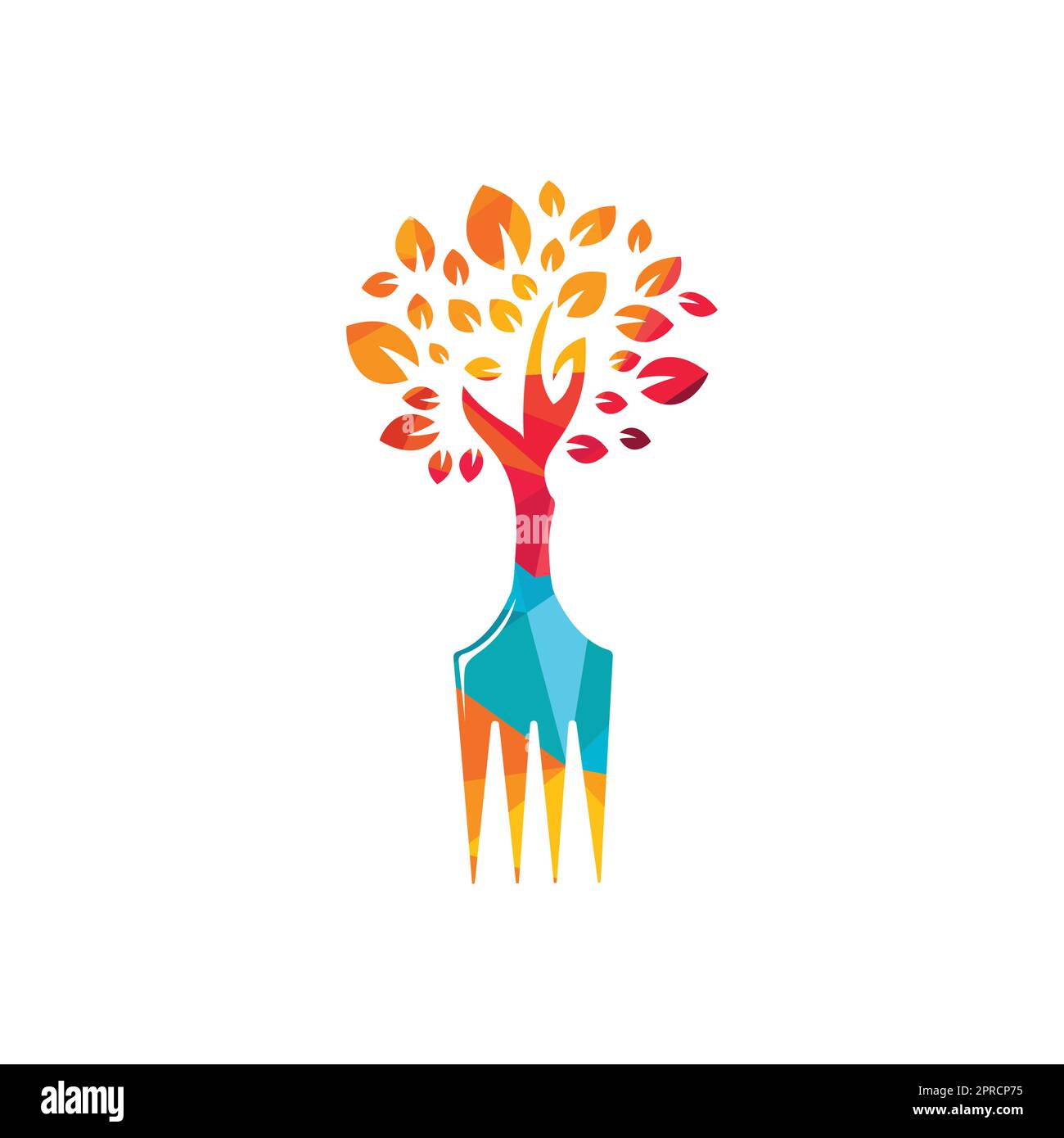 Fork tree vector logo design. Restaurant and farming logo concept Stock ...