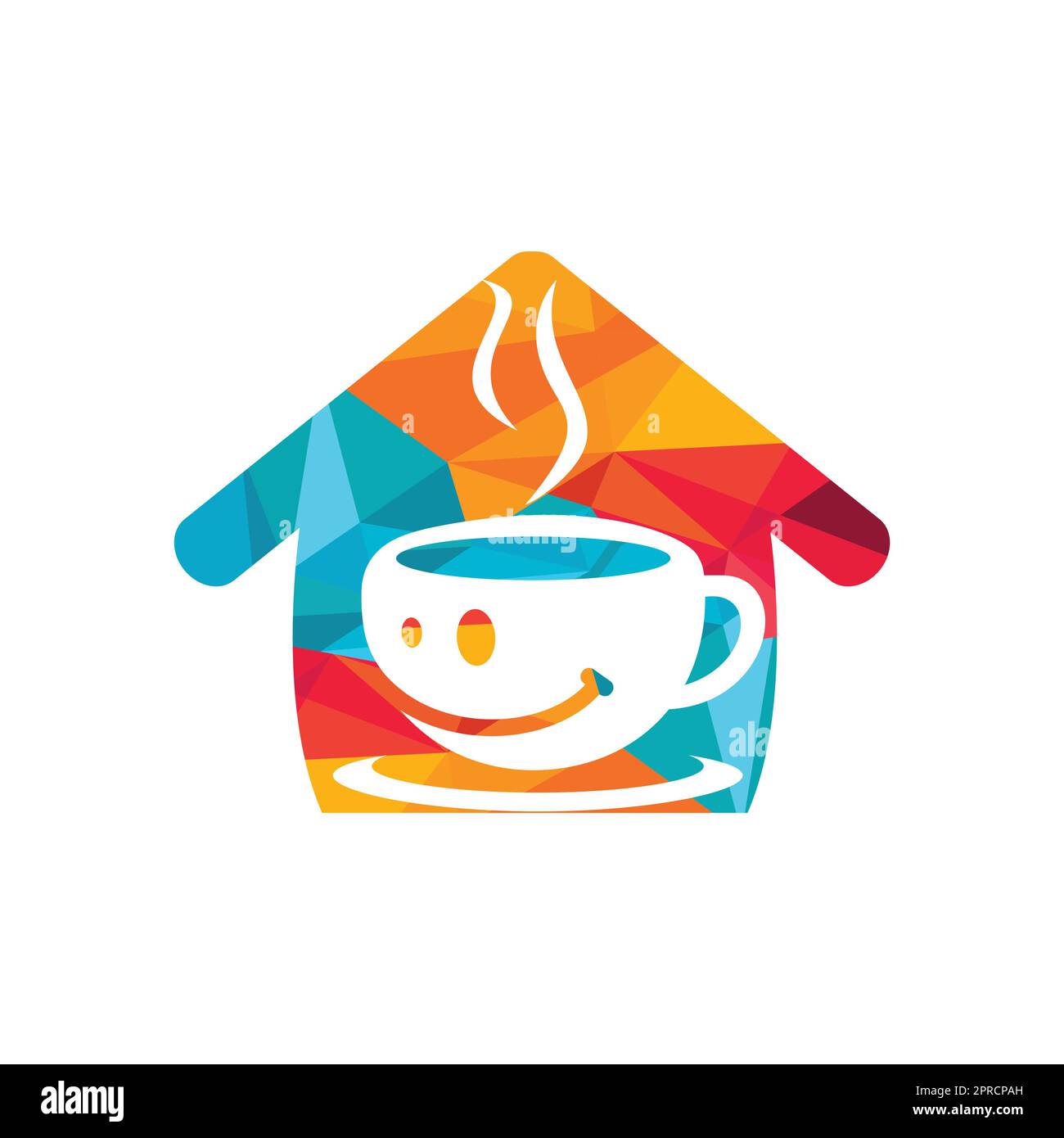 Smile coffee logo vector illustration design. Coffee shop logo concept ...