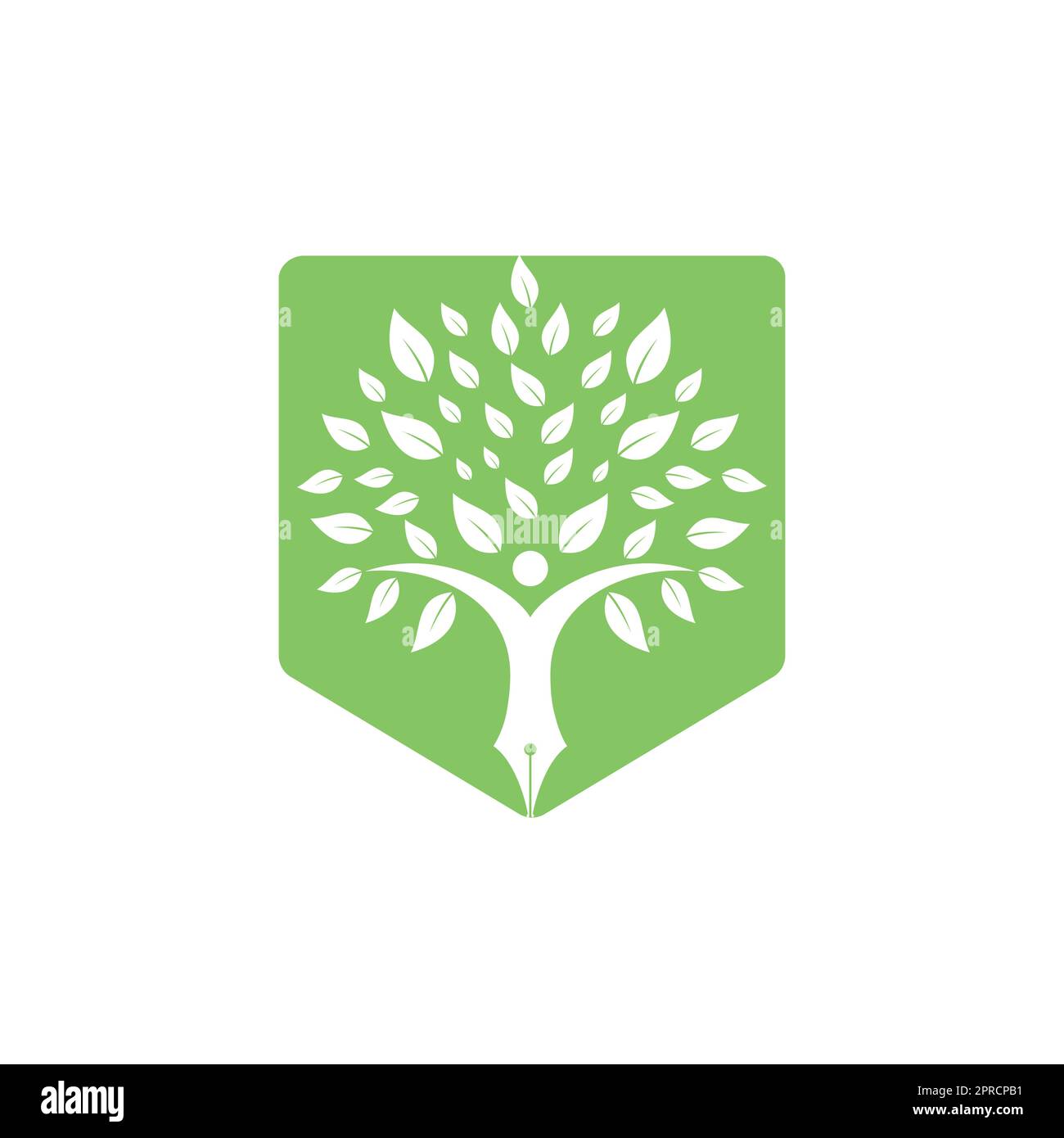 Education insurance and support logo concept. Pen and human tree icon ...