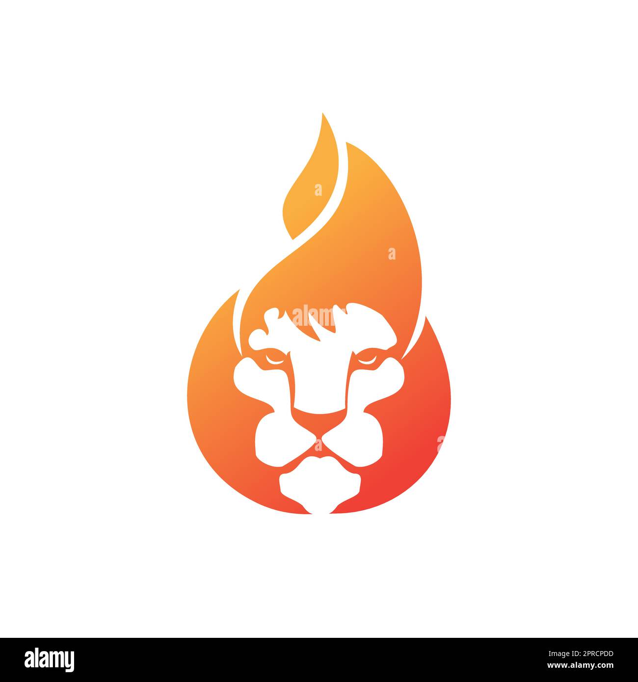 Lion fire vector logo design template. Creative lion fire or lion flame ...