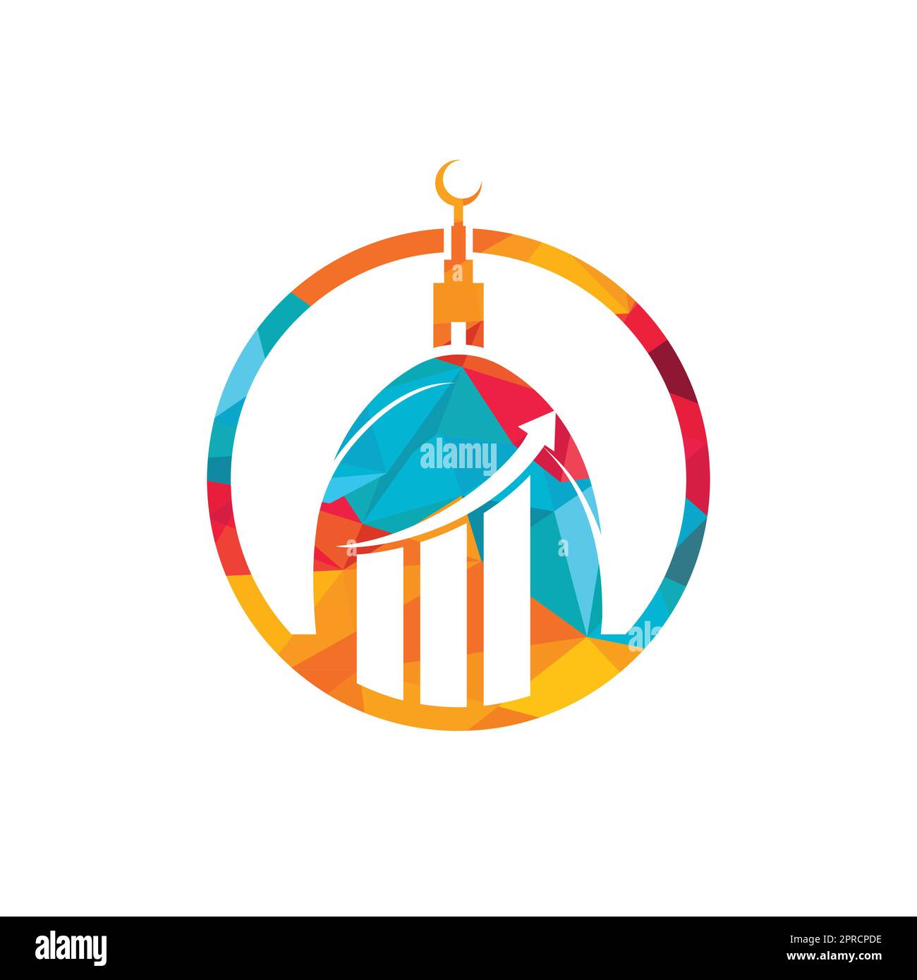 Islamic chart business vector logo design template. Mosque and bar ...