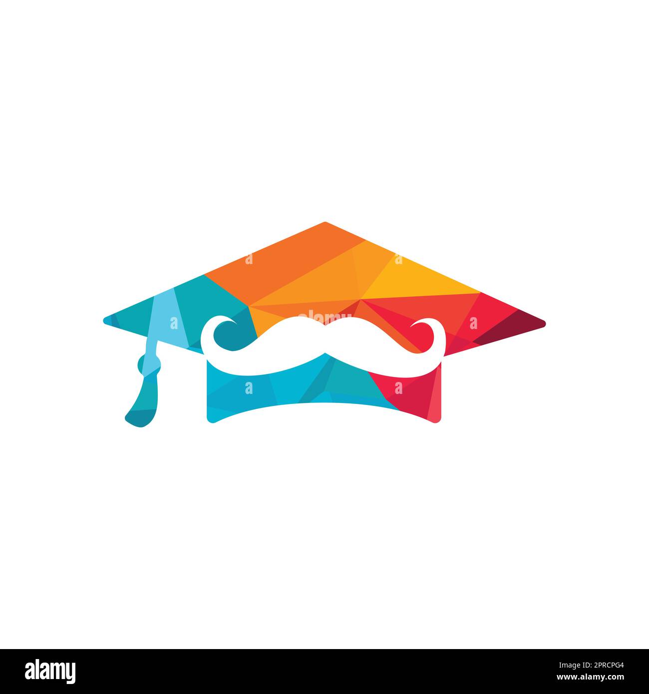 Strong education logo design template. Hat graduation with mustache ...