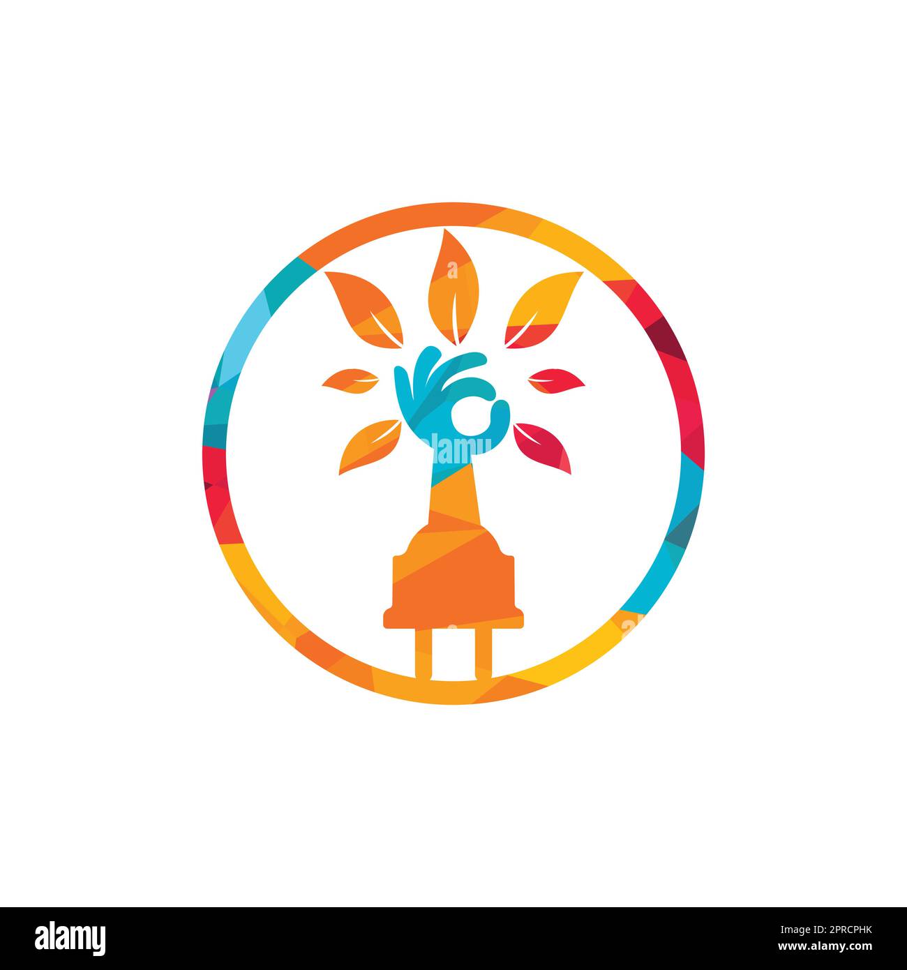 Electric cord and hand tree vector logo design Stock Vector Image & Art ...