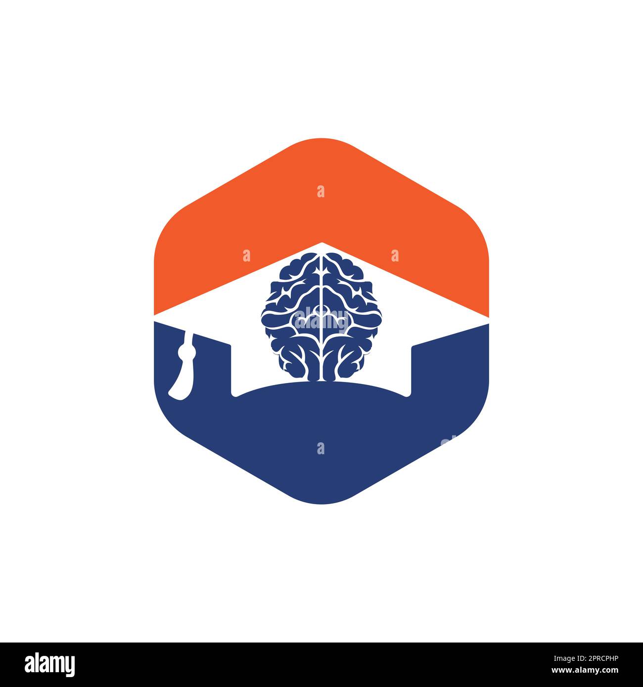 Brain and graduation cap icon design. Educational and institutional ...