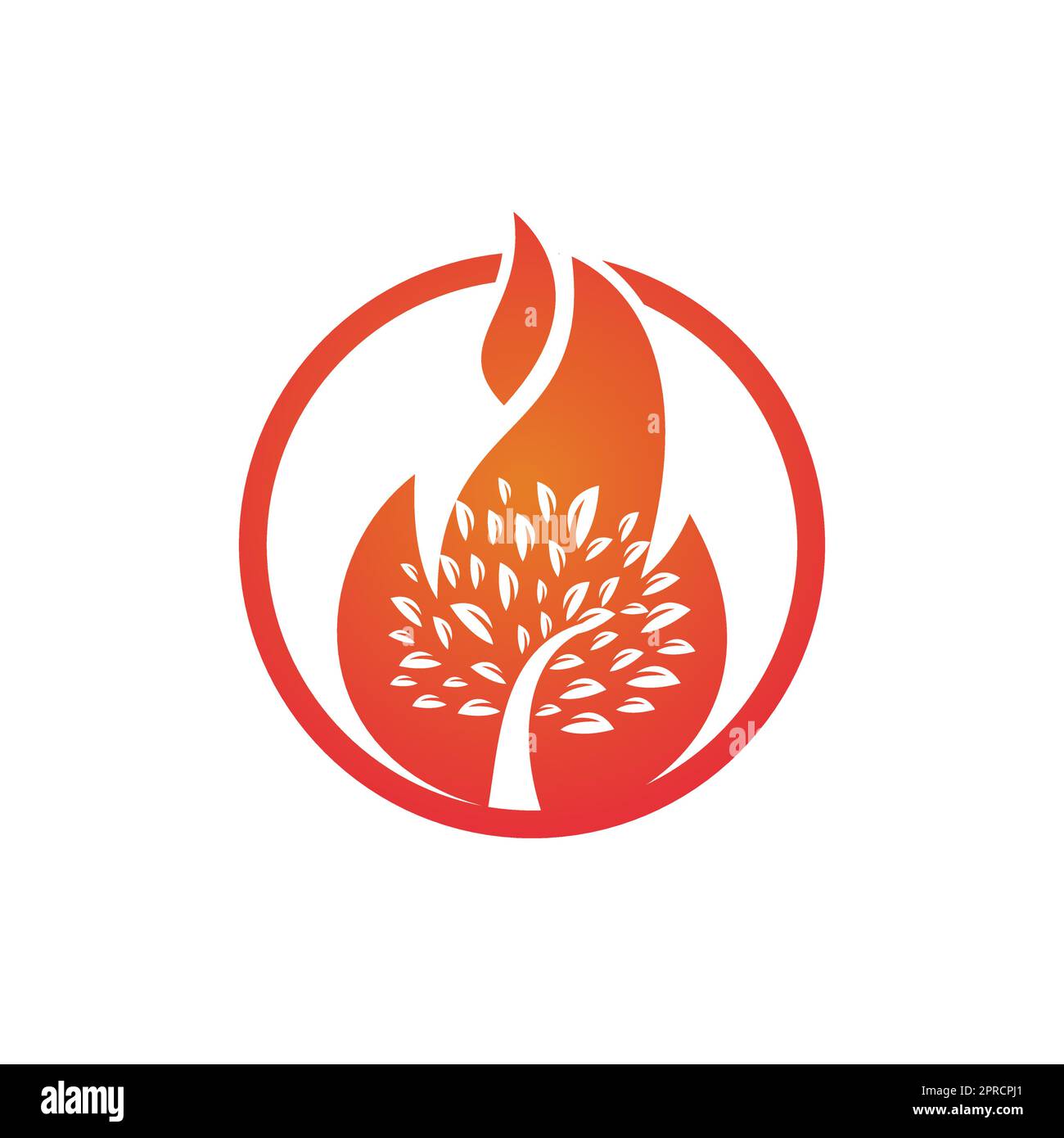 Fire tree vector logo design template. Flame nature icon logo concept ...
