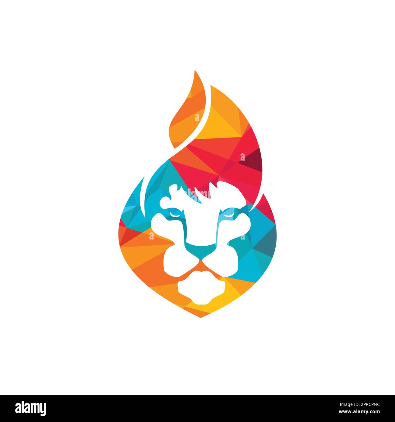 Lion fire vector logo design template. Creative lion fire or lion flame ...