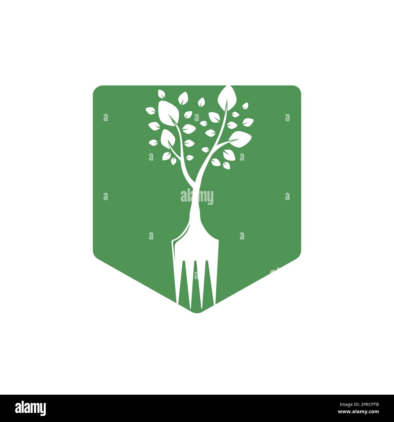 Fork tree vector logo design. Restaurant and farming logo concept Stock ...