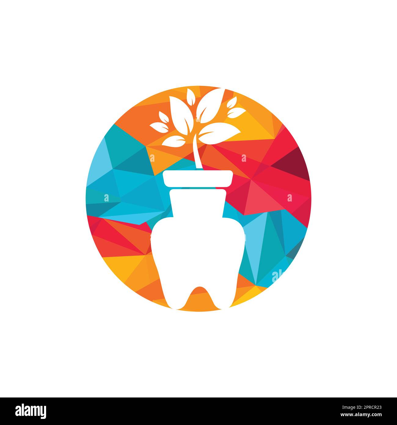 Dental garden vector logo design template. Tooth and flower pot icon ...