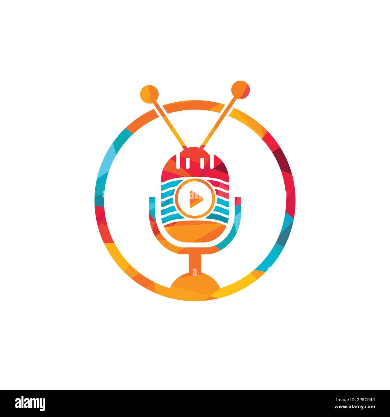 TV podcast vector logo design. Podcast mic and tv icon design Stock ...