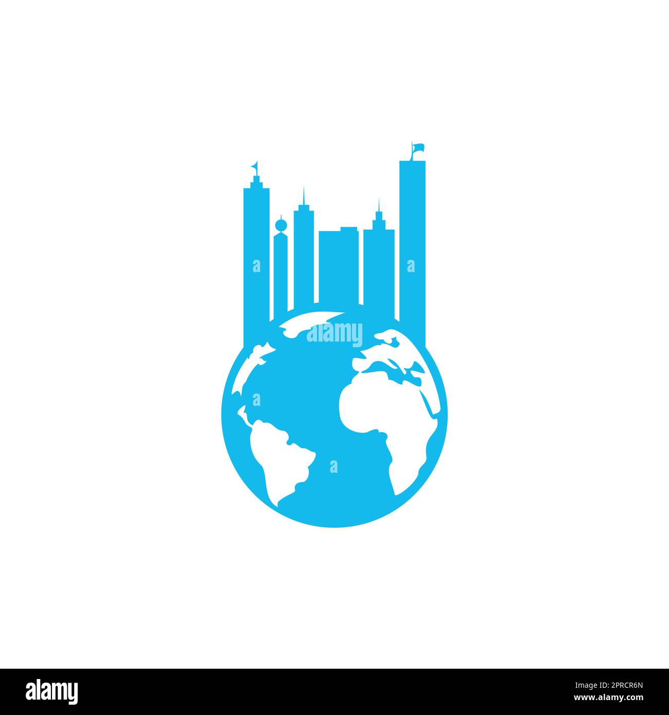 Globe city vector logo design concept. Globe and building logo design ...