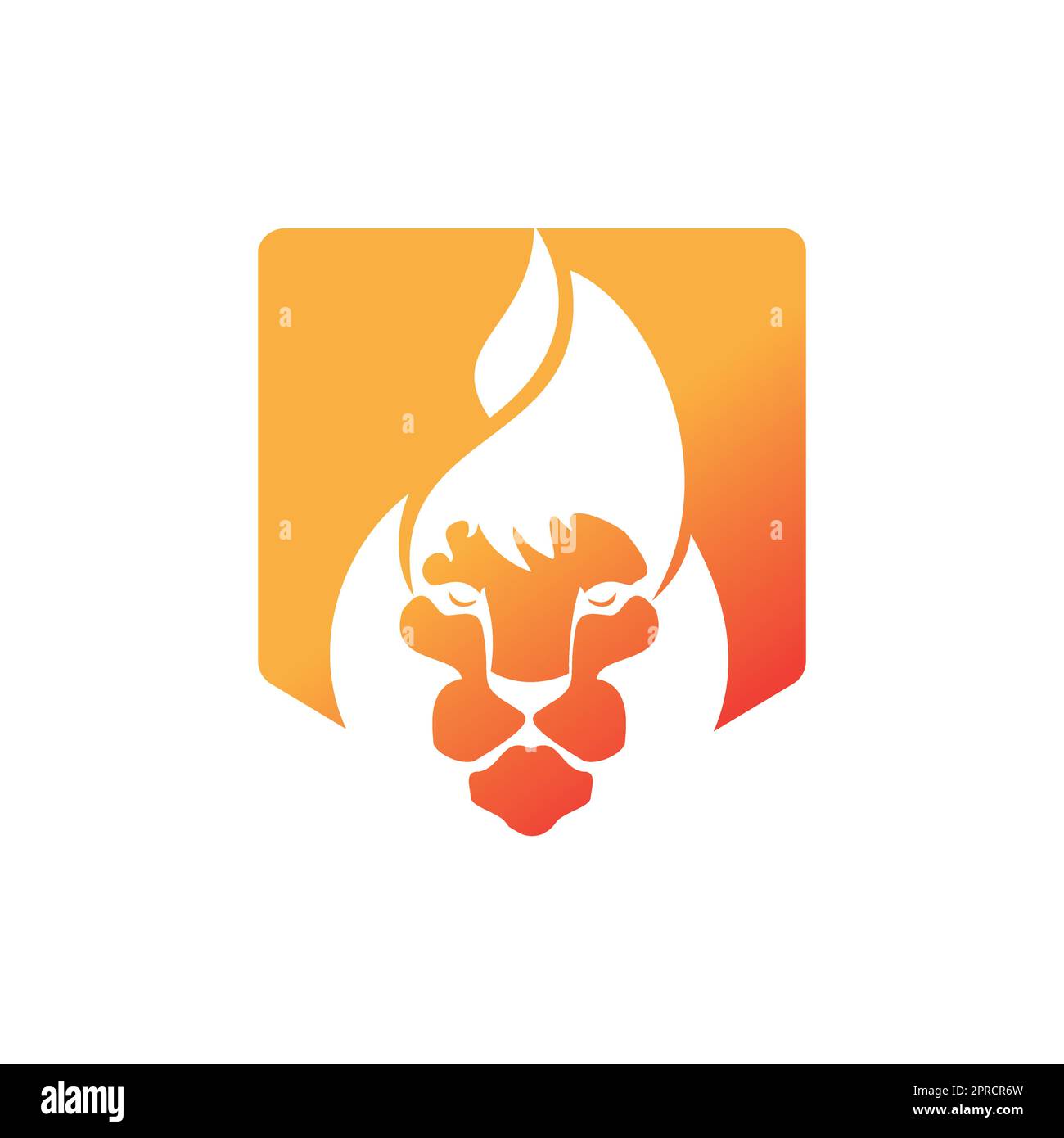 Lion fire vector logo design template. Creative lion fire or lion flame ...