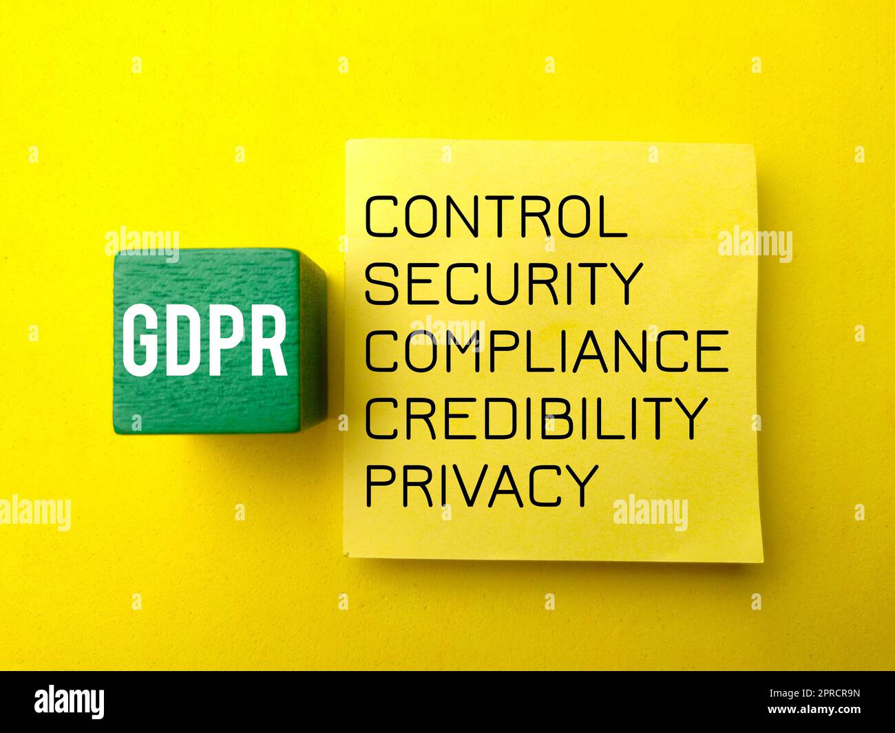 Colored block and sticky note with the word GDPR. The concept of GDPR Stock Photo - Alamy