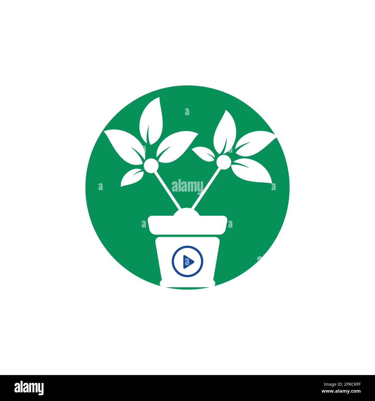 Nature tv vector logo design template. Flower pot and play button icon ...
