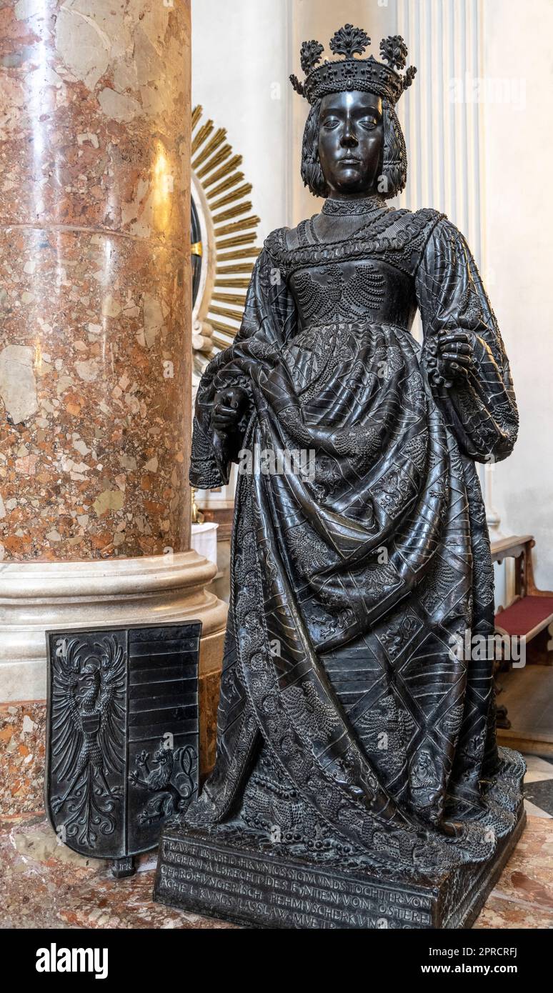 Elizabeth of Hungary bronze statue at the Hofkirche museum in Innsbruck ...