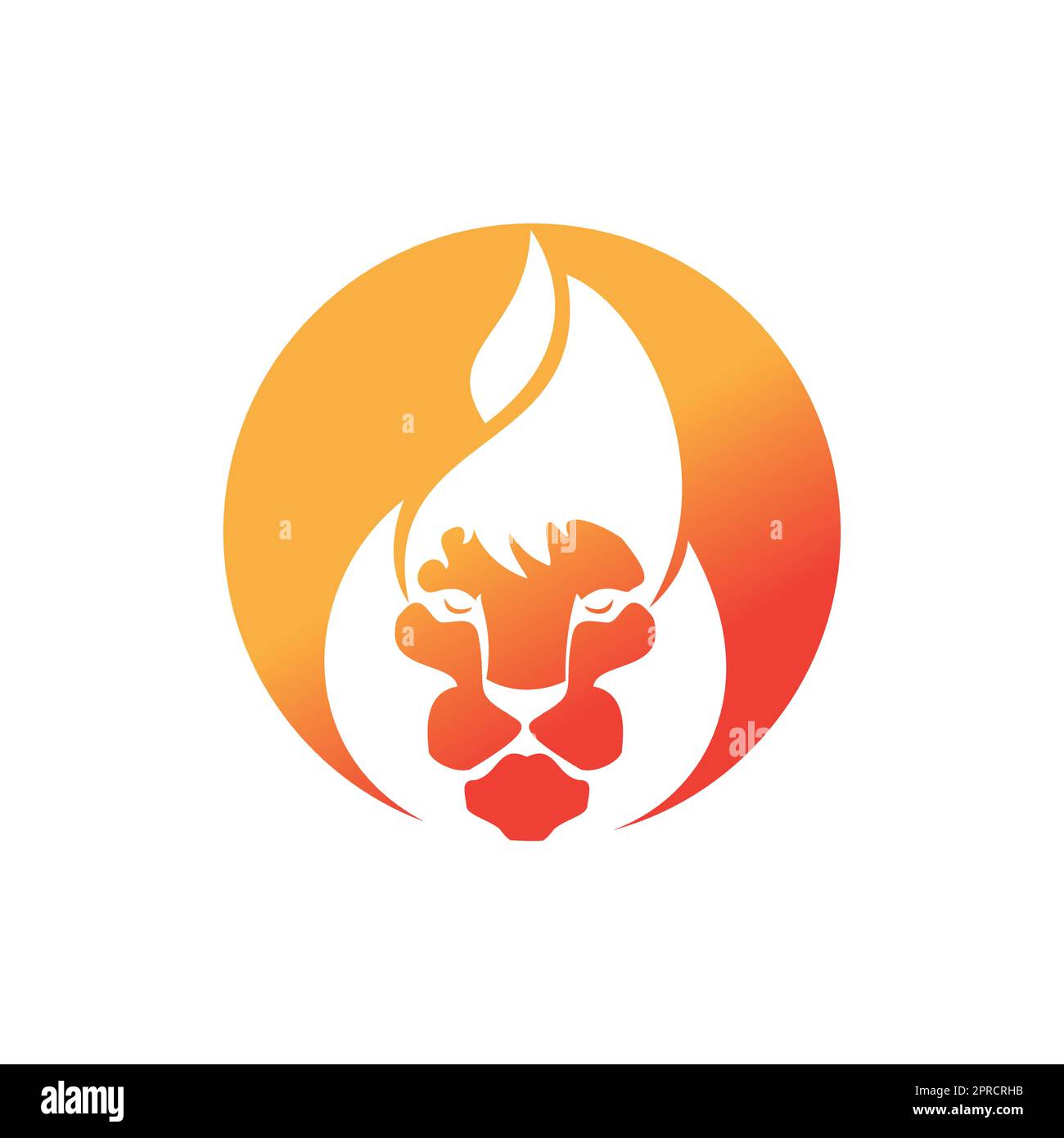 Lion fire vector logo design template. Creative lion fire or lion flame logo design concept ...