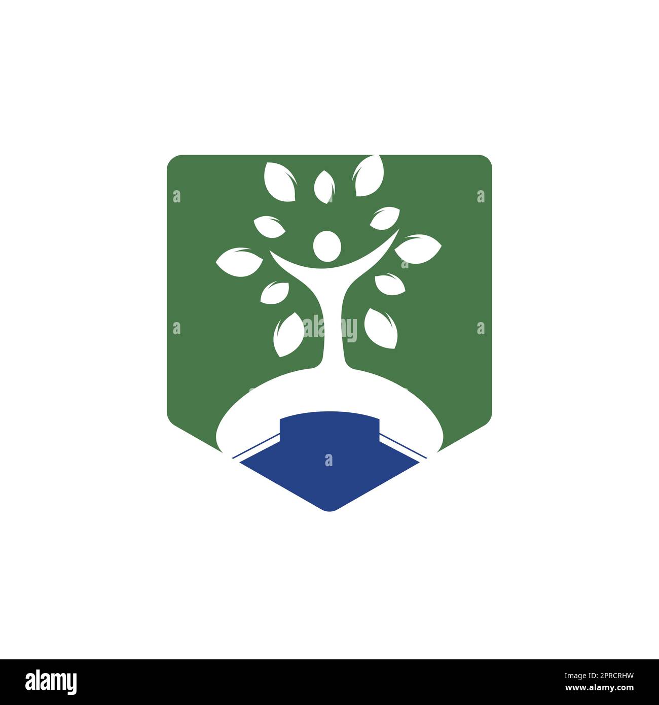 Nature call vector logo design. Handset and human tree icon design ...