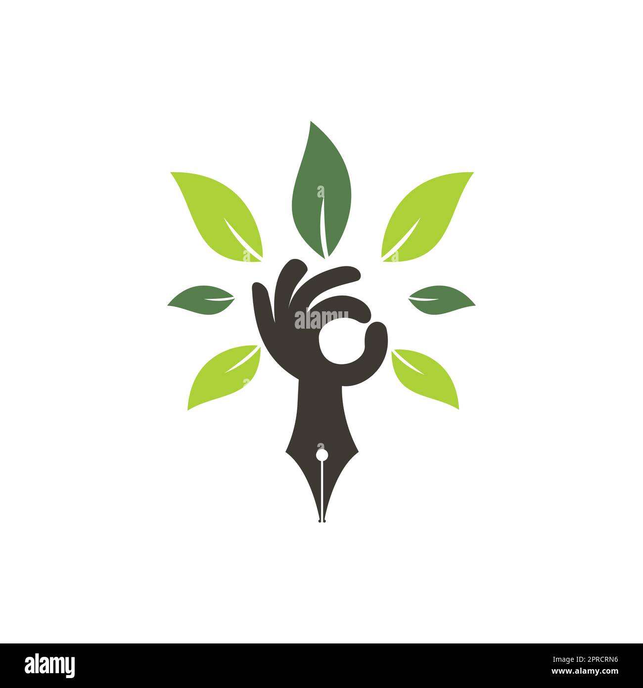 Education insurance and support logo concept. Pen and hand tree icon ...