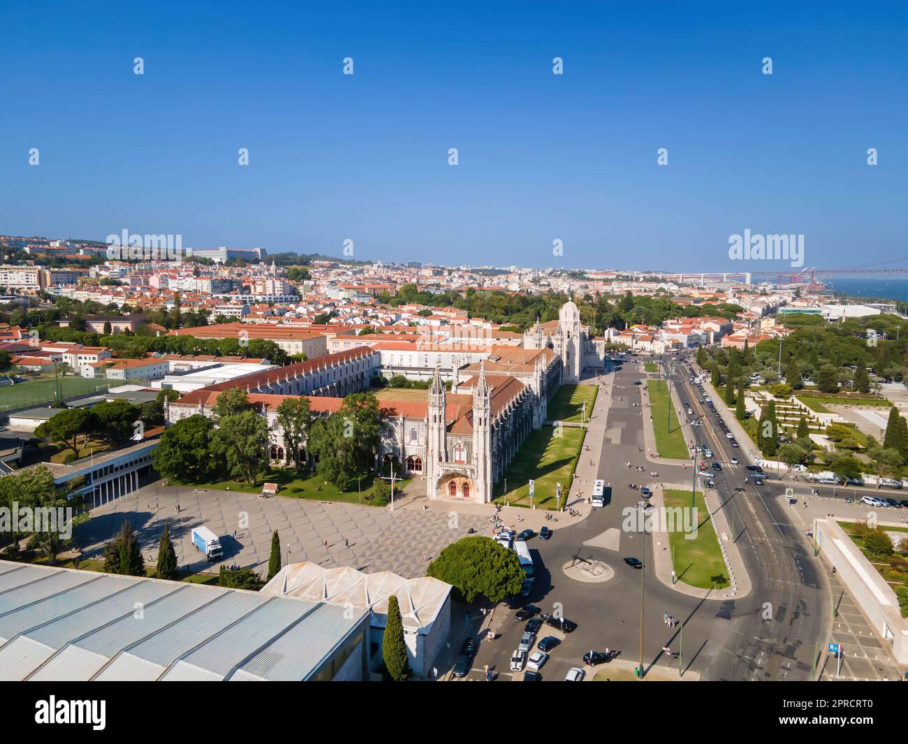 A bird's eye view of Jerónimos Monastery, a UNESCO World Heritage site ...