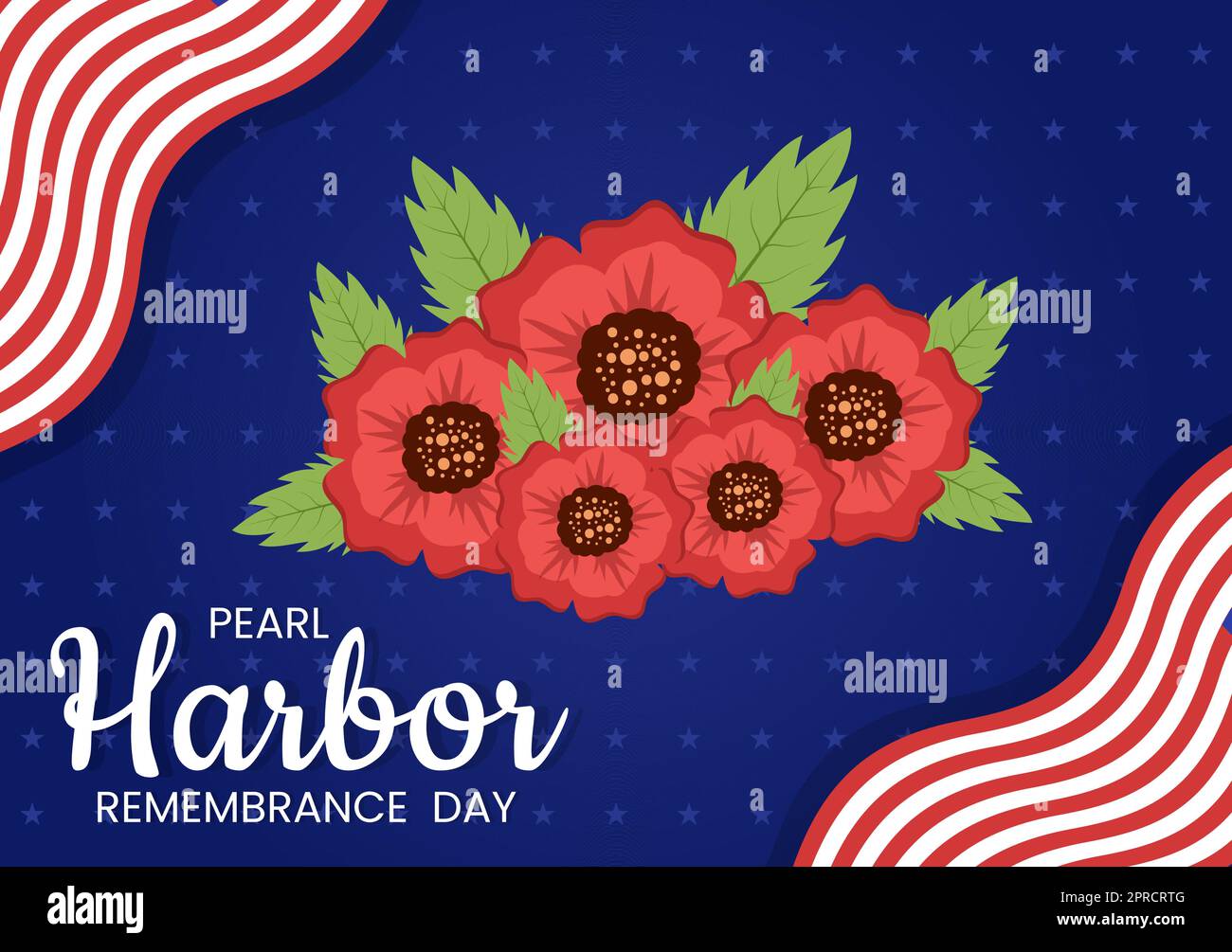 Happy Pearl Harbor Remembrance Day on December 7 Template Hand Drawn ...