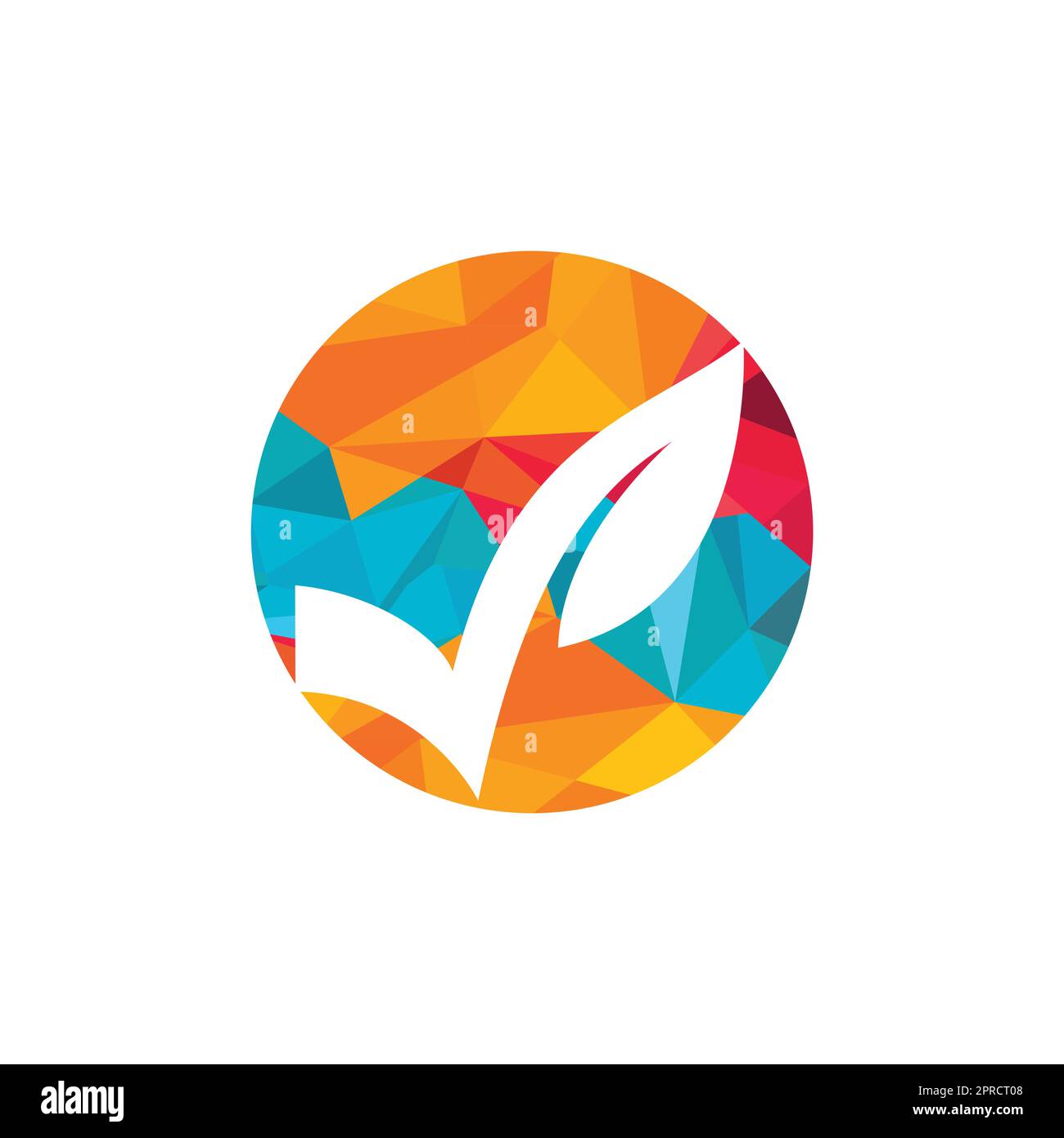 Organic check logo template illustration. Check leaf icon logo design ...