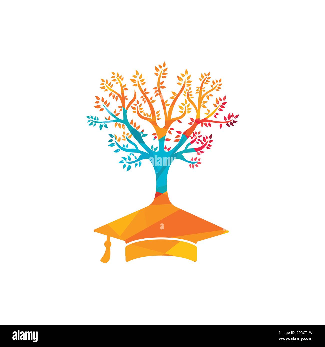 Creative modern nature Education logo design. Graduation cap and tree ...