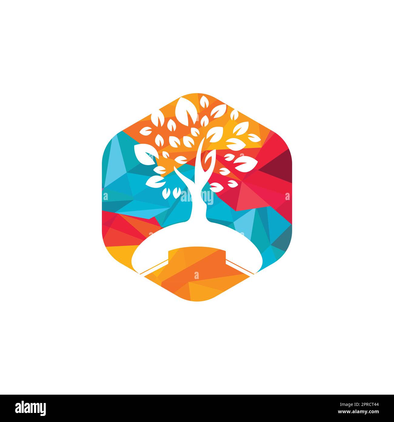Nature call vector logo design. Handset tree icon design template Stock ...