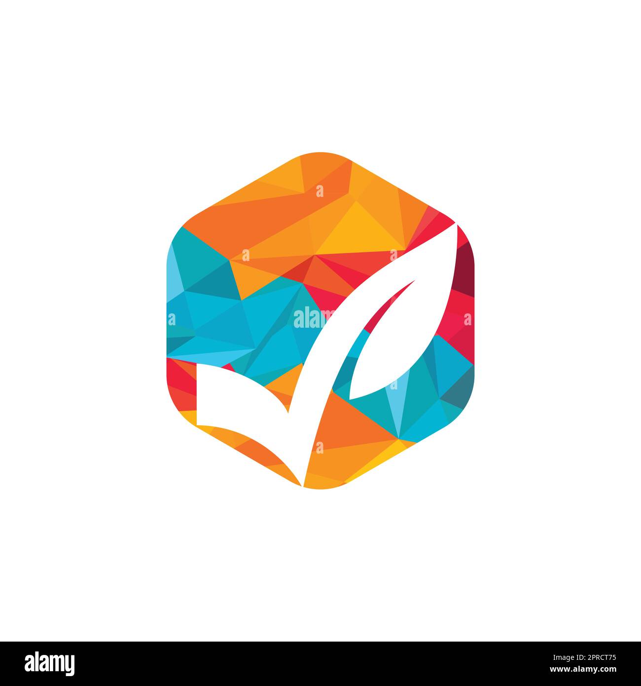 Organic check logo template illustration. Check leaf icon logo design ...