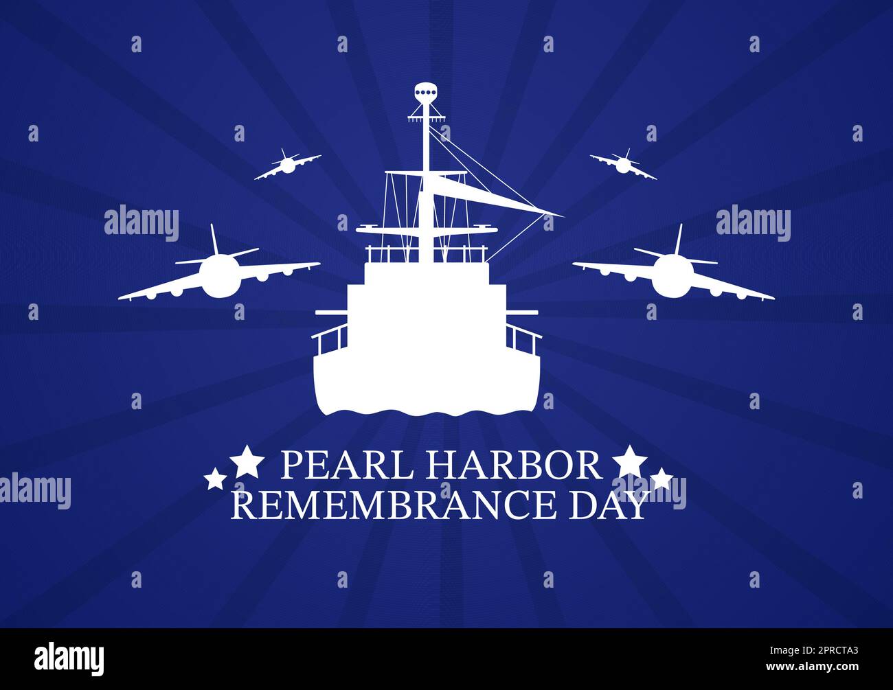 Happy Pearl Harbor Remembrance Day on December 7 Template Hand Drawn ...